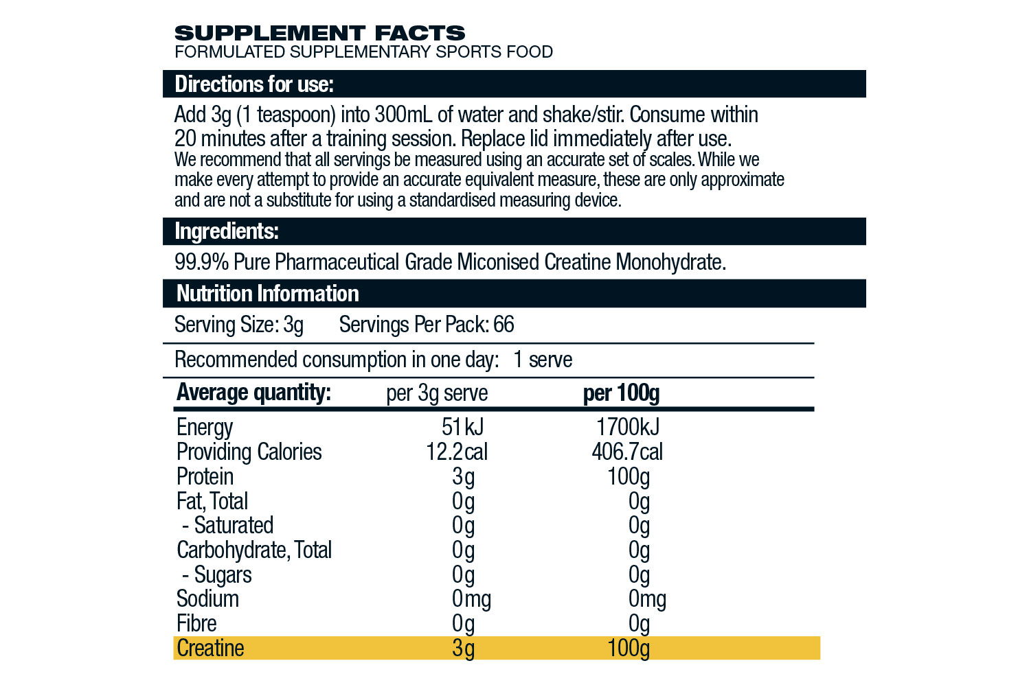 BSC Pure Creatine 200g | BSC | Price Match Guarantee